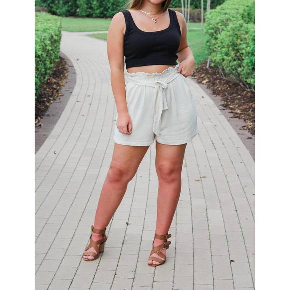 ALLIE ROSE | Shorts | New Allie Rose Belted Linen Short In Natural ...